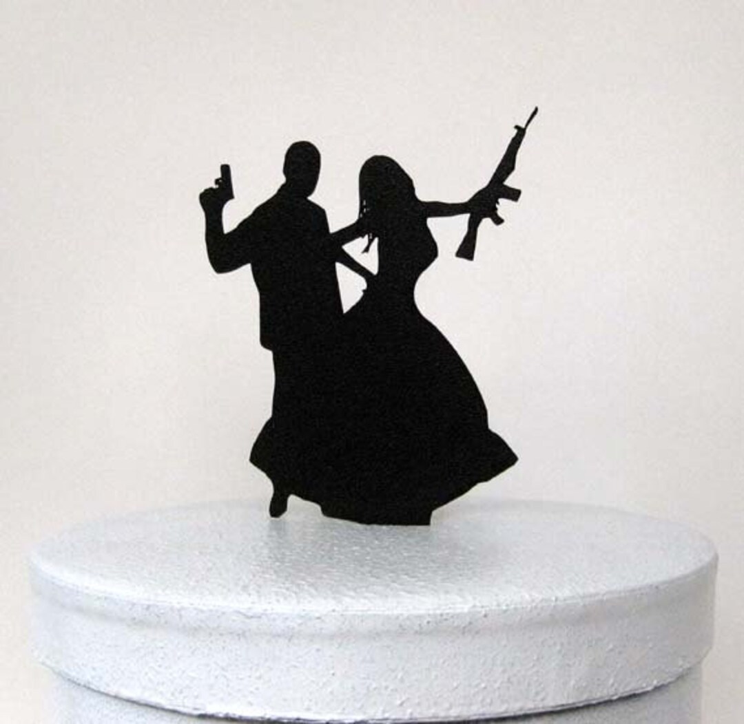 Wedding Cake Topper Gun and Rifle Wedding - Etsy