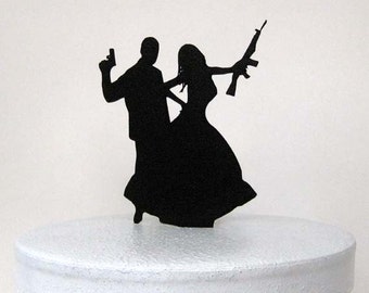 Personalized Wedding Cake Topper Rifle Gun Wedding With Mr | Etsy