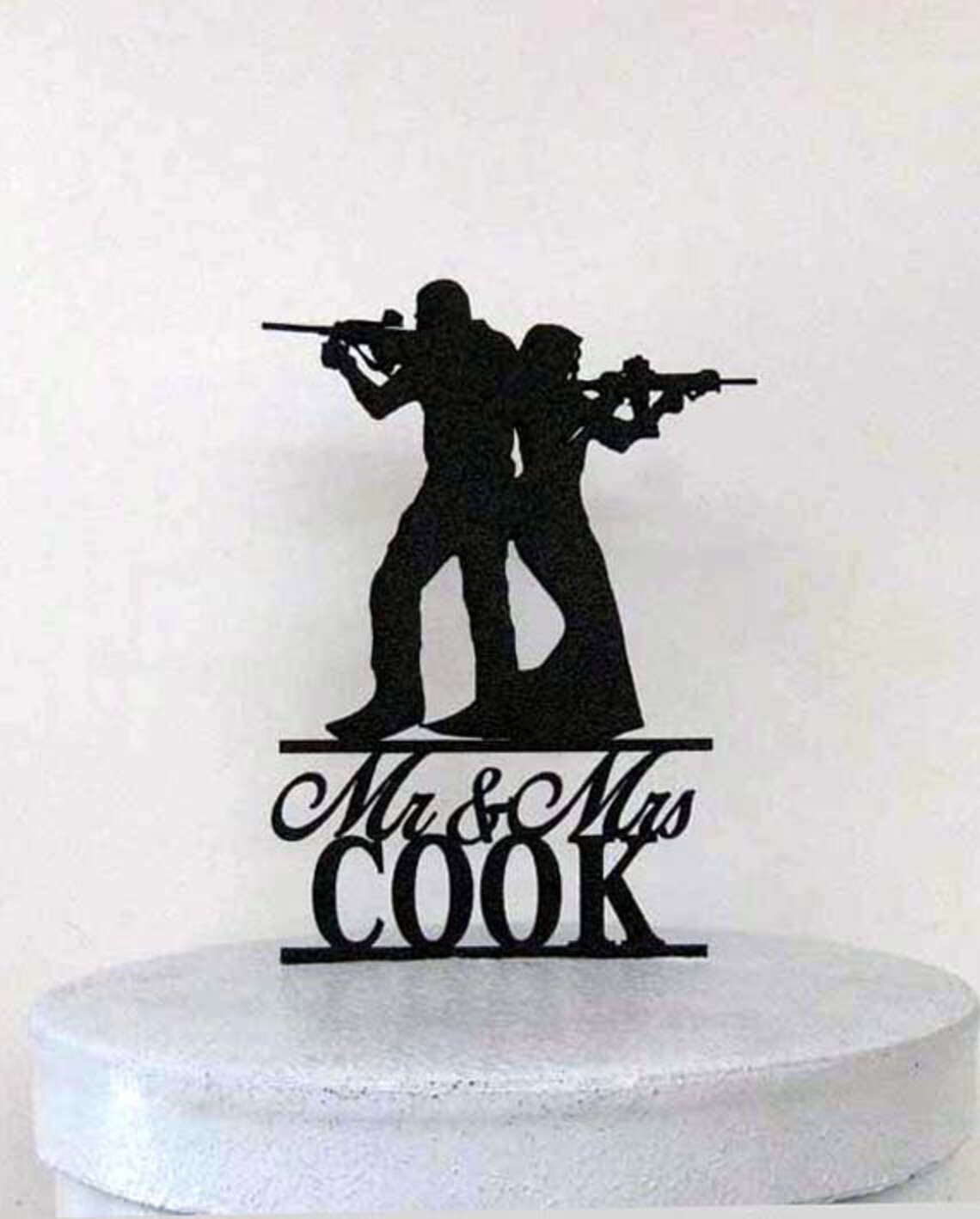 Personalized Wedding Cake Topper Rifle Gun Wedding With Mr - Etsy