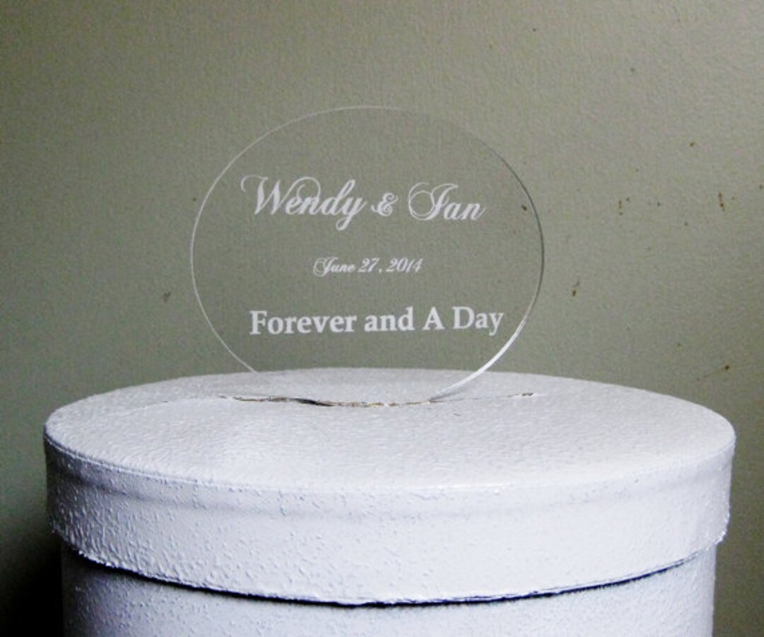 Personlized Engraved Clear Cake Topper Wedding Cake Topper - Etsy