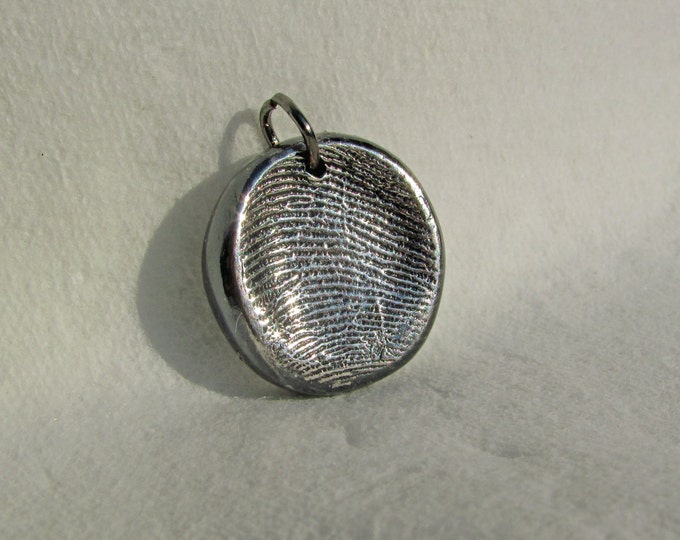 Silver Fingerprint Pendant Charm - Etsy