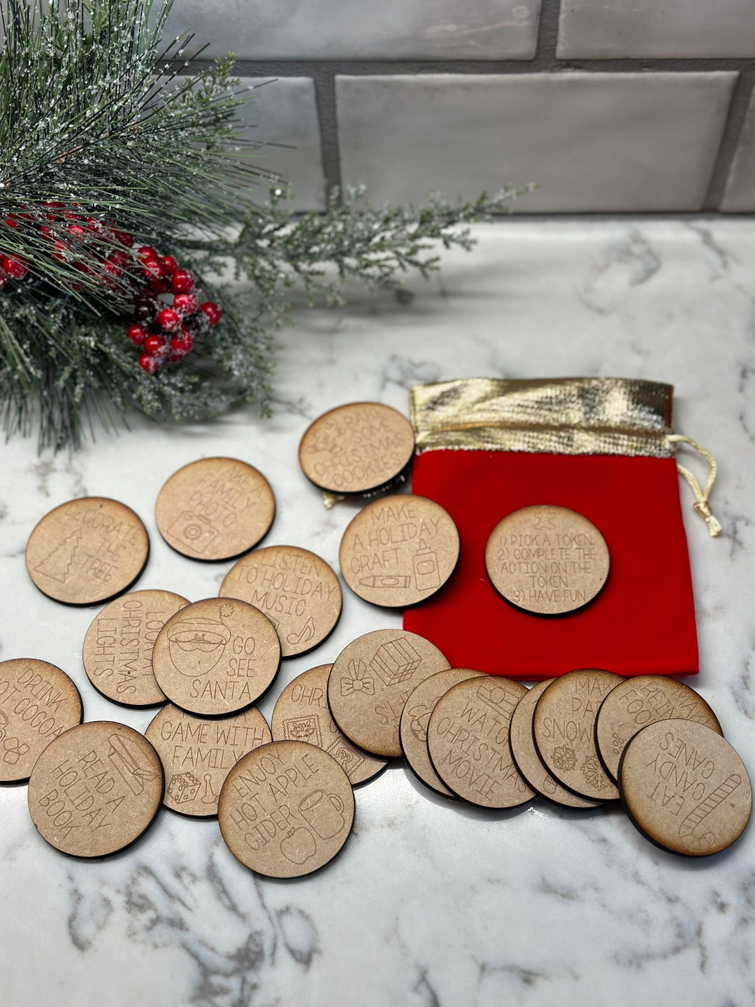 Christmas Advent Activity Tokens | Christmas Bucket List Tokens| Daily ...