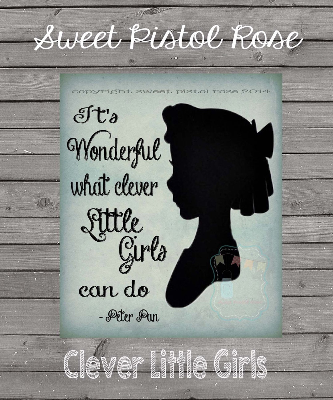 Clever Little Girls Poster : Modern Typography Art Wall Decor Print 8 X ...