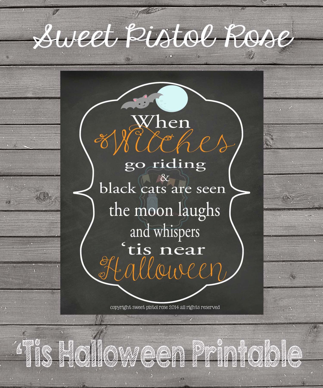 Halloween Printable Halloween Sign When Witches Go Riding Art Wall ...