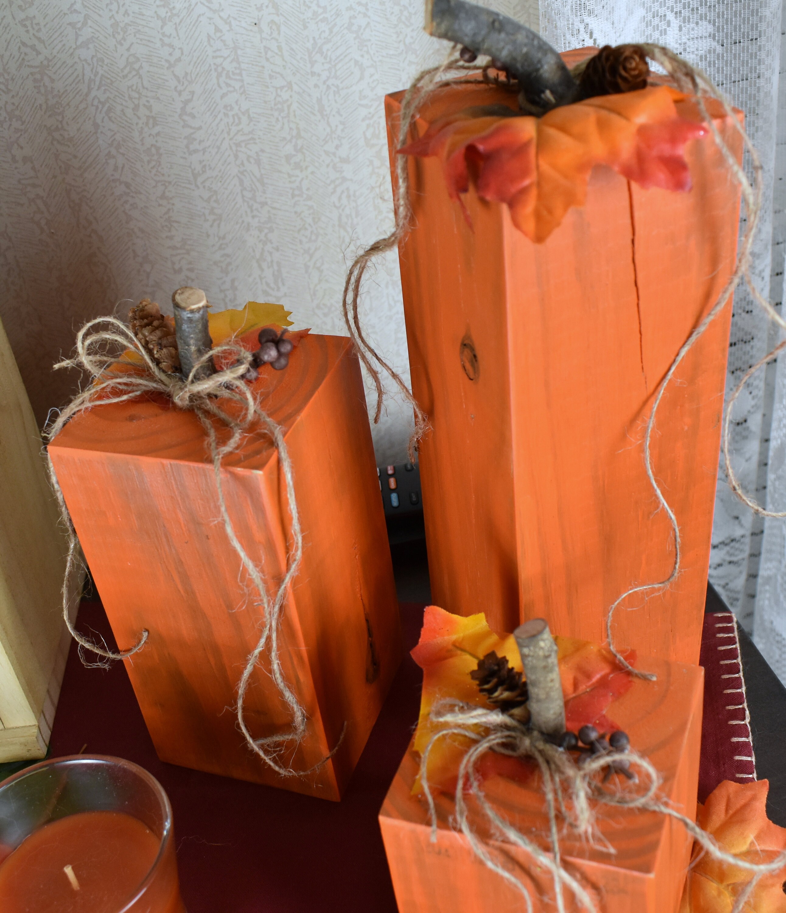 Set of 3 Wooden Pumpkin Blocks / Farmhouse Fall, Halloween, or ...