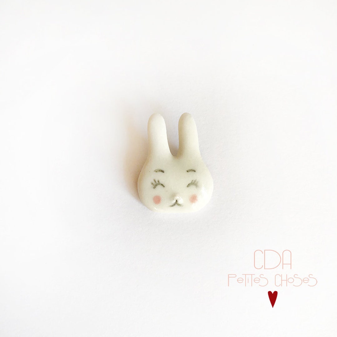 My Little Rabbit Porcelain Brooch - Etsy