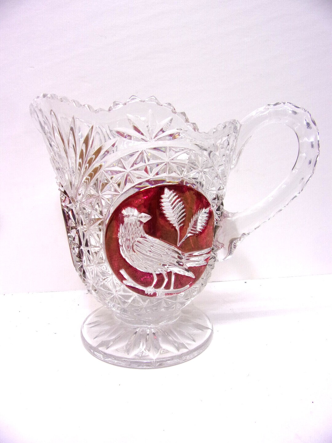 Hofbauer Ruby Red Bird Decorated 24 Oz. Pitcher Byrdes - Etsy