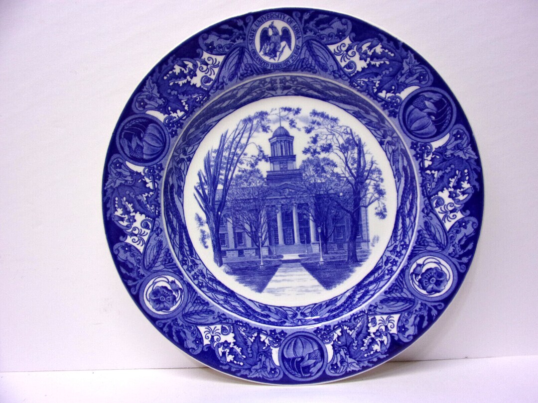 University of Iowa Old Capitol Plate Wedgwood 1956 Flo Blue - Etsy
