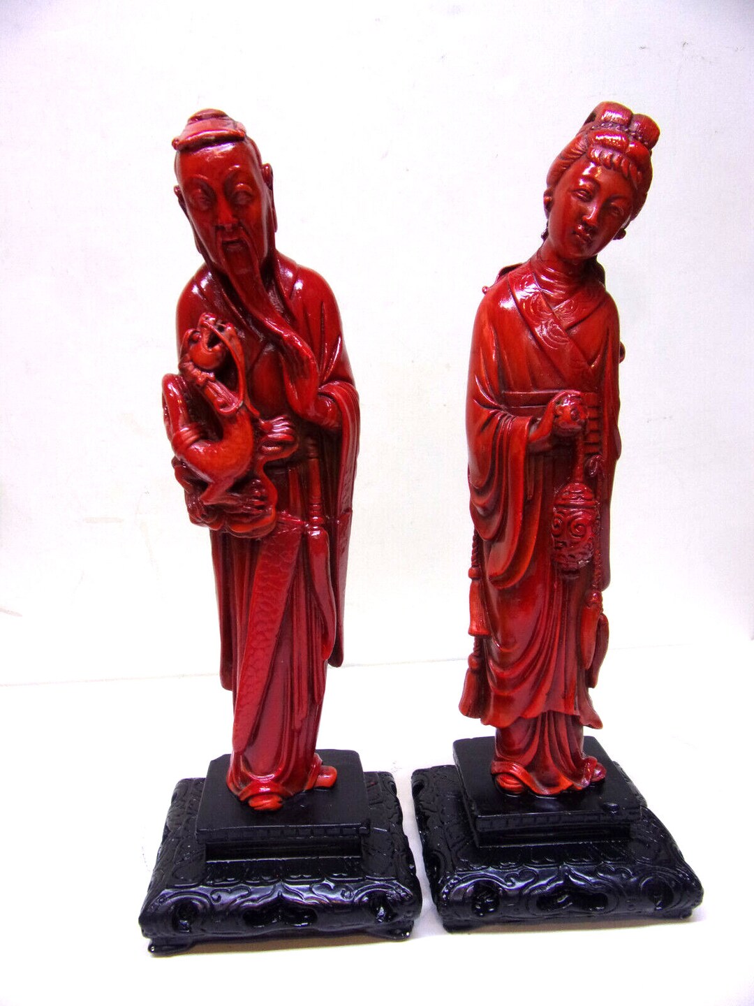 1960s Marwal Chalkware 11" Oriental Couple Dragons & Incense - Etsy