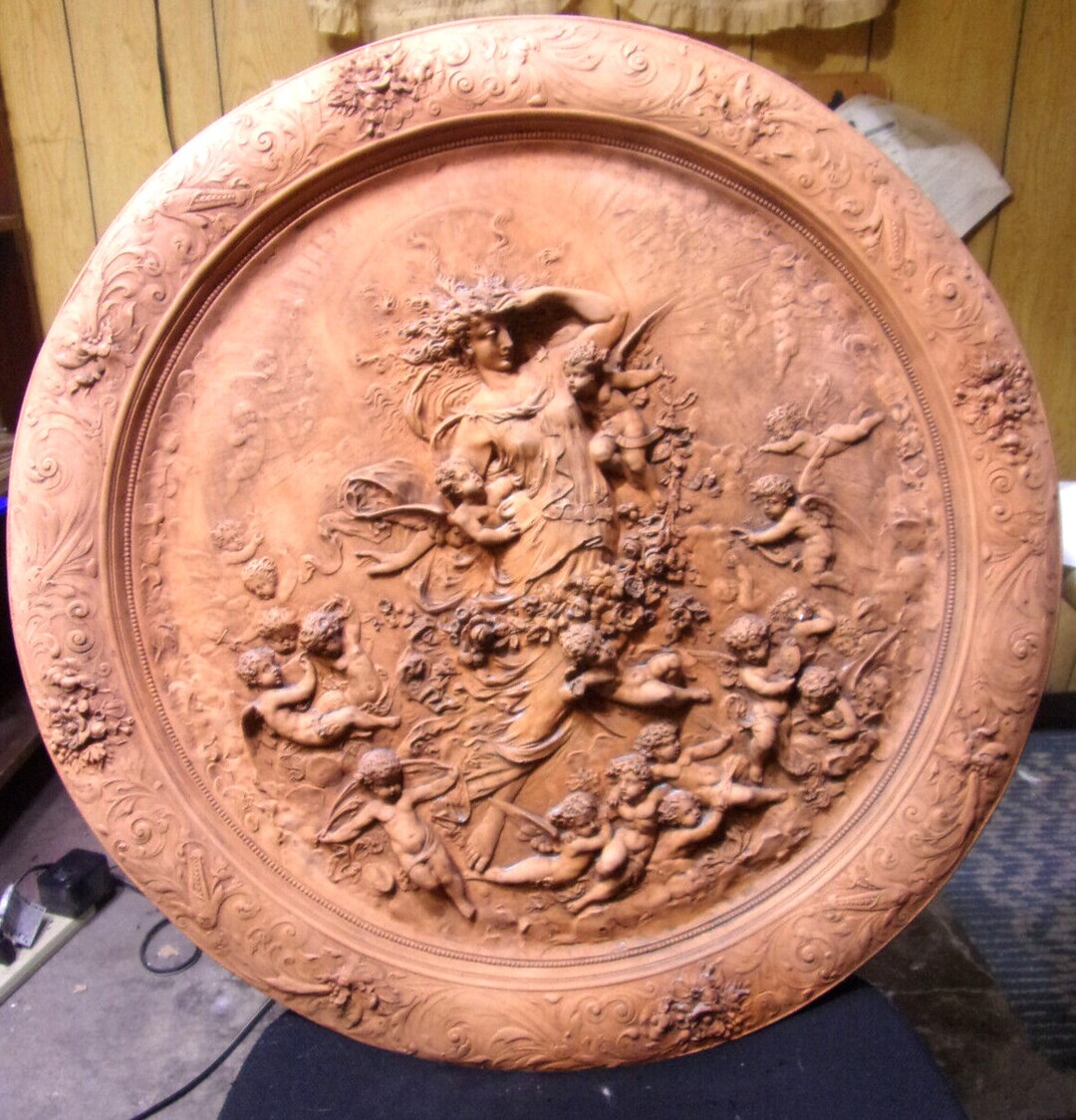 Rare 1800s Art Nouveau Plaster Wall Hanging 24 3/4" - Etsy UK