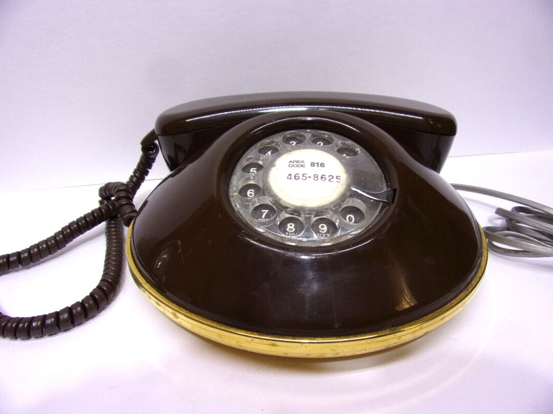 1960s Mod Chocolate Brown Northern Telecom Rotary Dial Desk Phone - Etsy