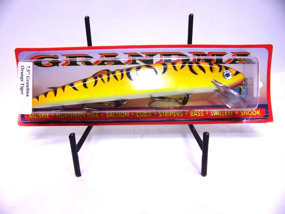 NOS Grandma Lure 7 1/2" Orange Tiger Walleye Muskie Salmon Cuda Bass - Etsy