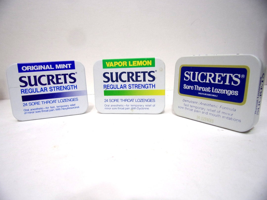 Three Vintage Sucrets Advertising Tins EMPTY - Etsy