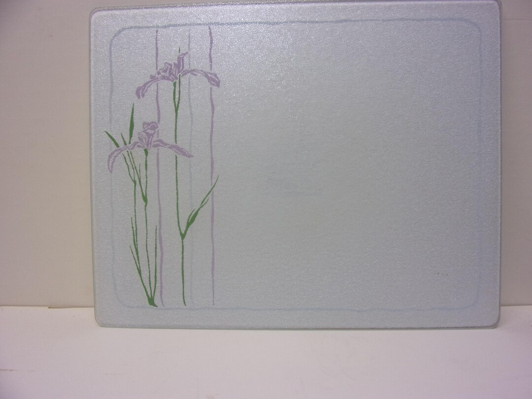 Corelle Tempered Textured Glass Cutting Board Counter Saver Shadow Iris ...