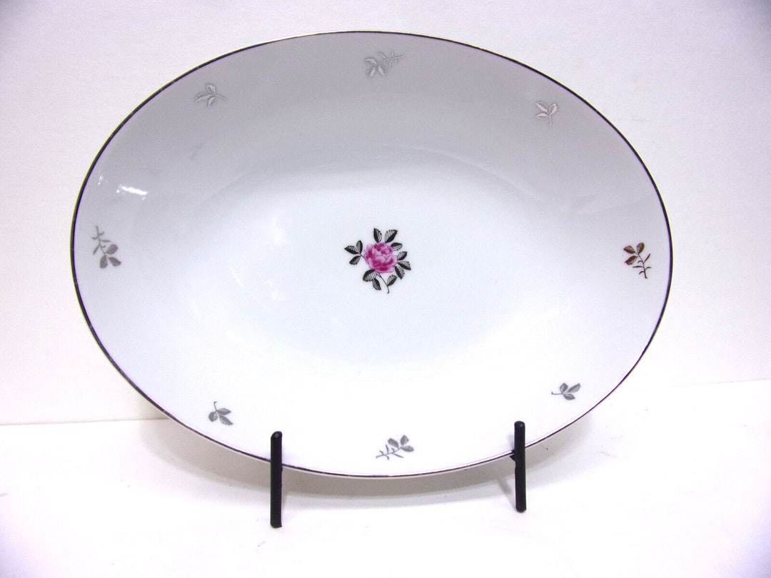 Fukagawa Silver Rose Pattern 10 Serving Bowl - Etsy