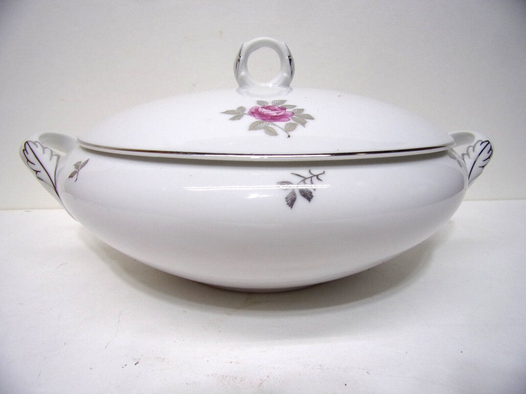Fukagawa Silver Rose Pattern 10" Covered Casserole - Etsy