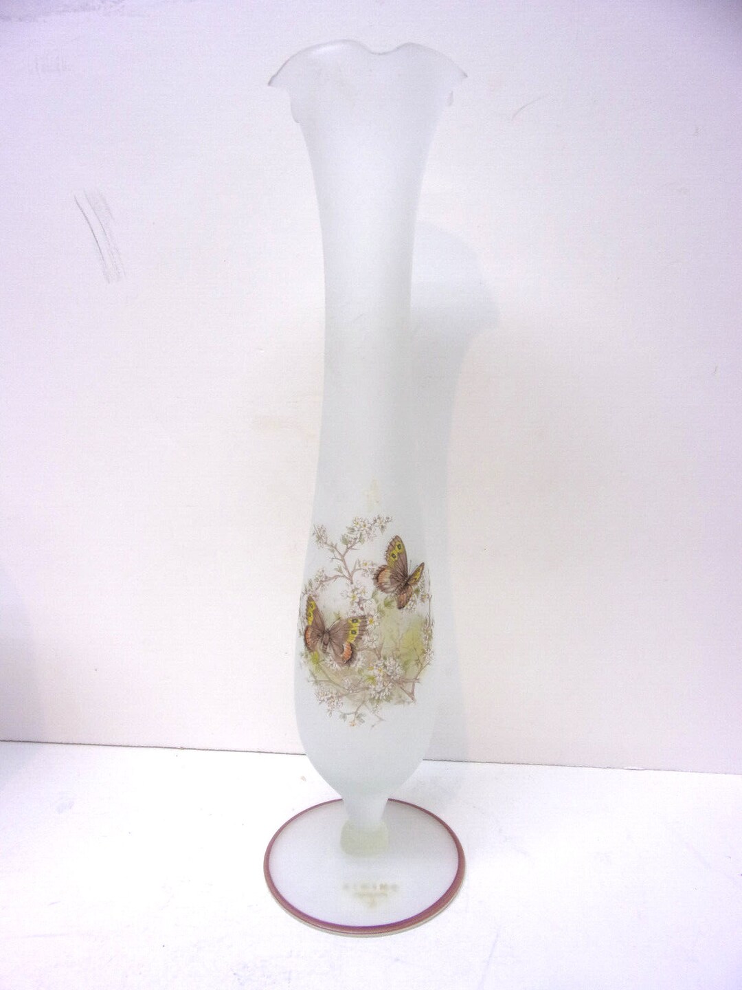 Viking Butterfly Frosted Glass Bud Vase Budvase With Label - Etsy