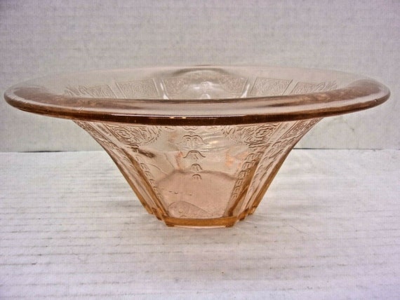 Princess Pattern Pink Depression Glass Hat Shaped Bowl Vintage - Etsy