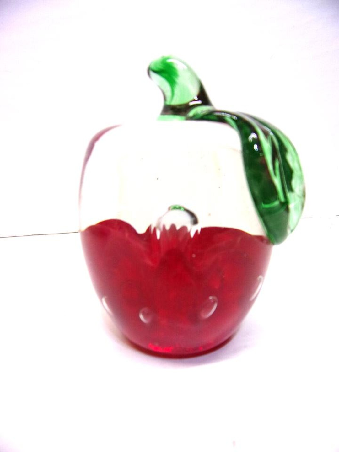 Signed Joe Rice Glass Apple Paperweight - Etsy