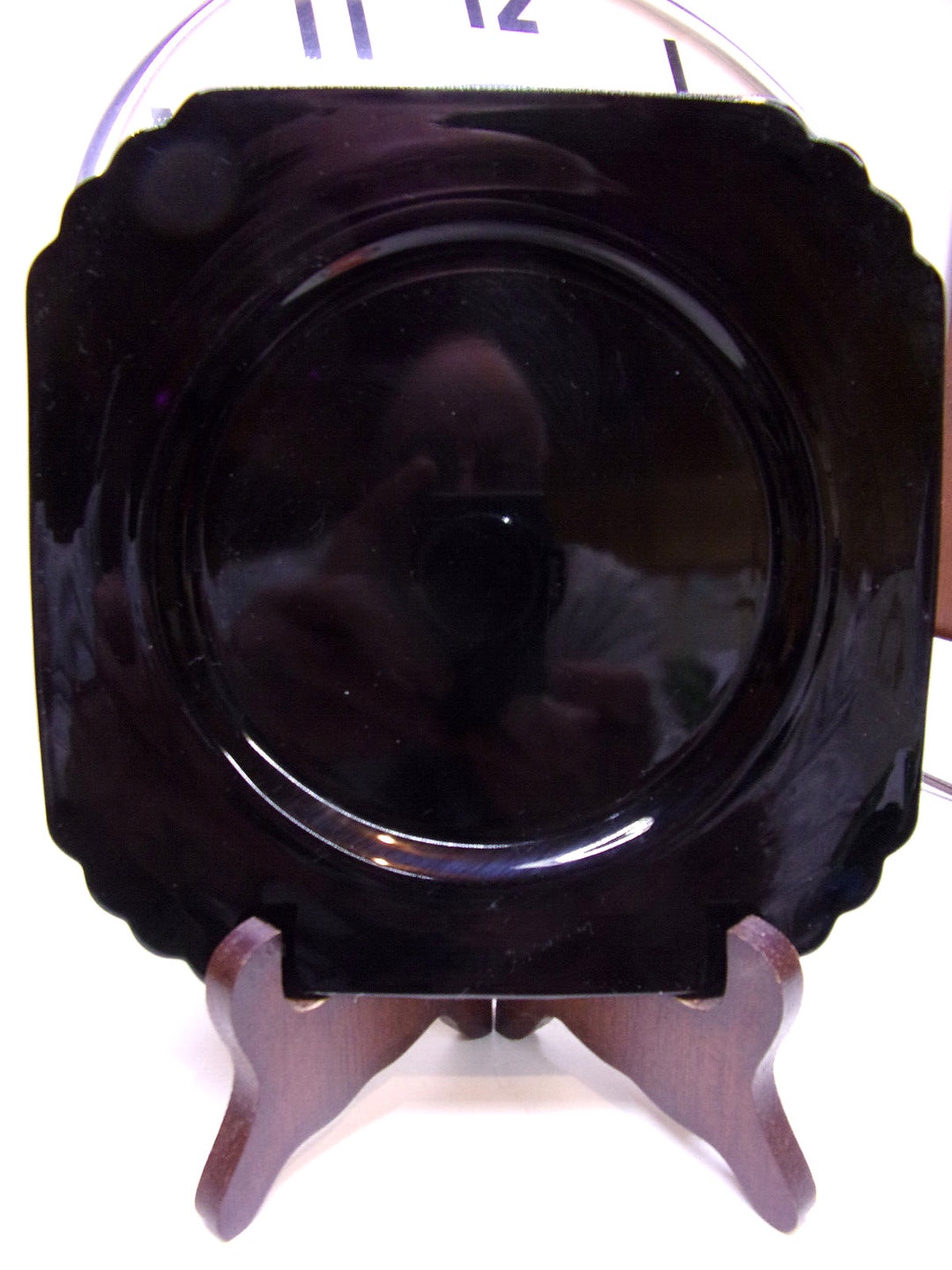 Cambridge Black Glass Ebony Pattern 7" Plate - Etsy
