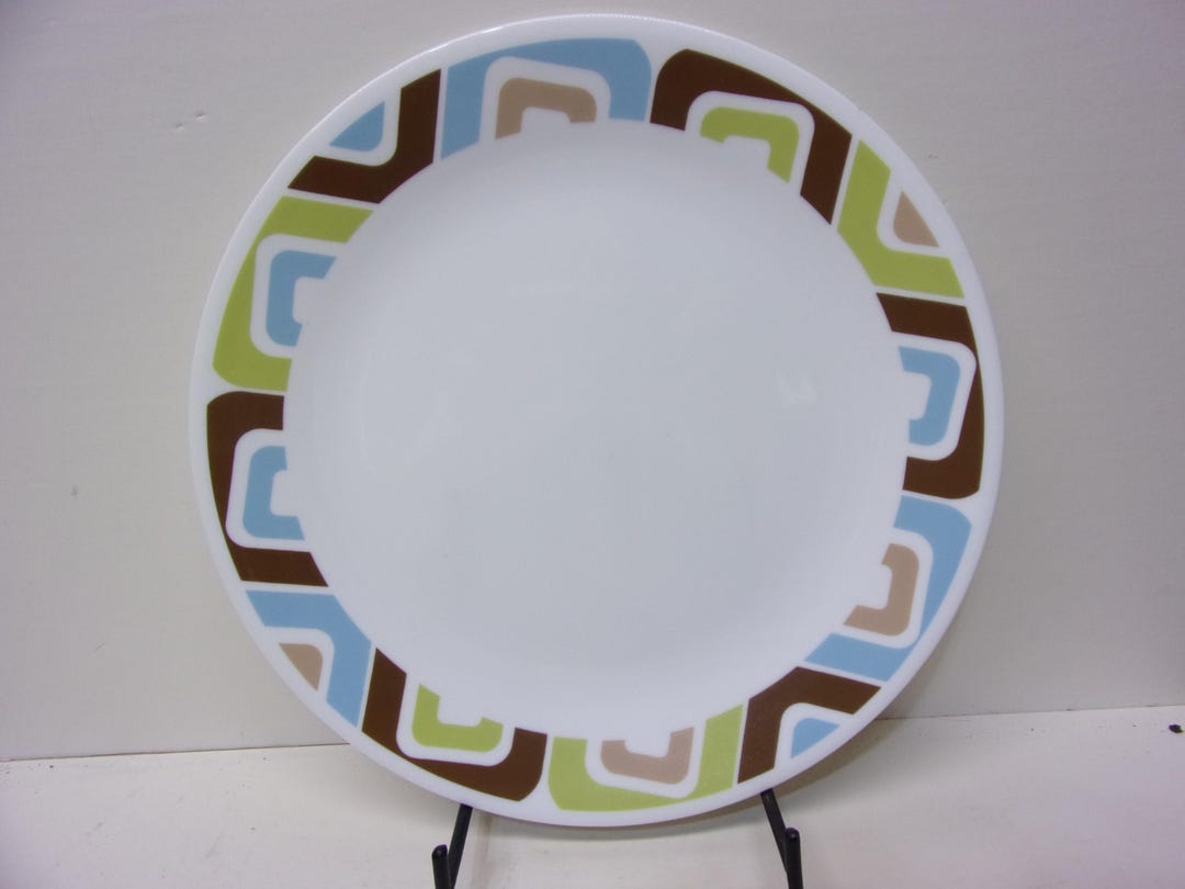 Set of Six Corning Corelle Squared Pattern Dinner Plates - Etsy