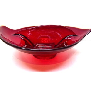 Mod Viking Ruby Red Glass Orb Form Divided Candy Dish - Etsy