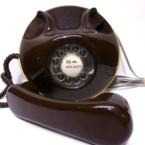 1960s Mod Chocolate Brown Northern Telecom Rotary Dial Desk Phone - Etsy