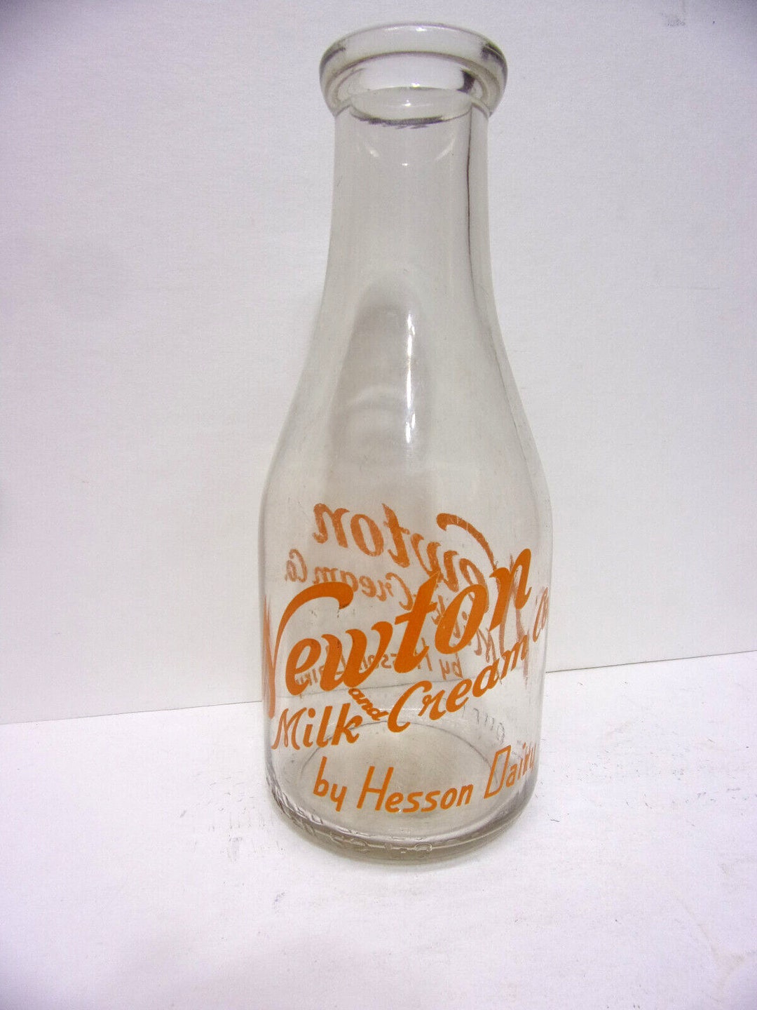 Rare Newton Iowa Milk and Cream Co. by Hesson Dairy 1 Qt. Milk Bottle ...