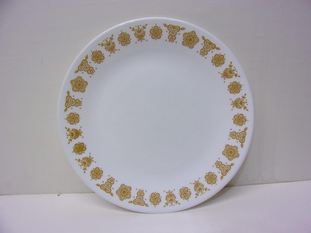 Set of Four Corning Corelle Gold Butterfly Pattern Salad Plates - Etsy