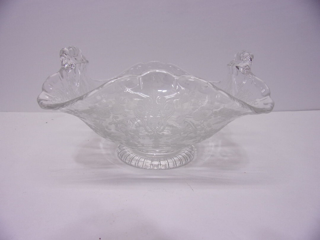 Cambridge Rose Point Pattern 7 1/2" Handled Candy Dish - Etsy