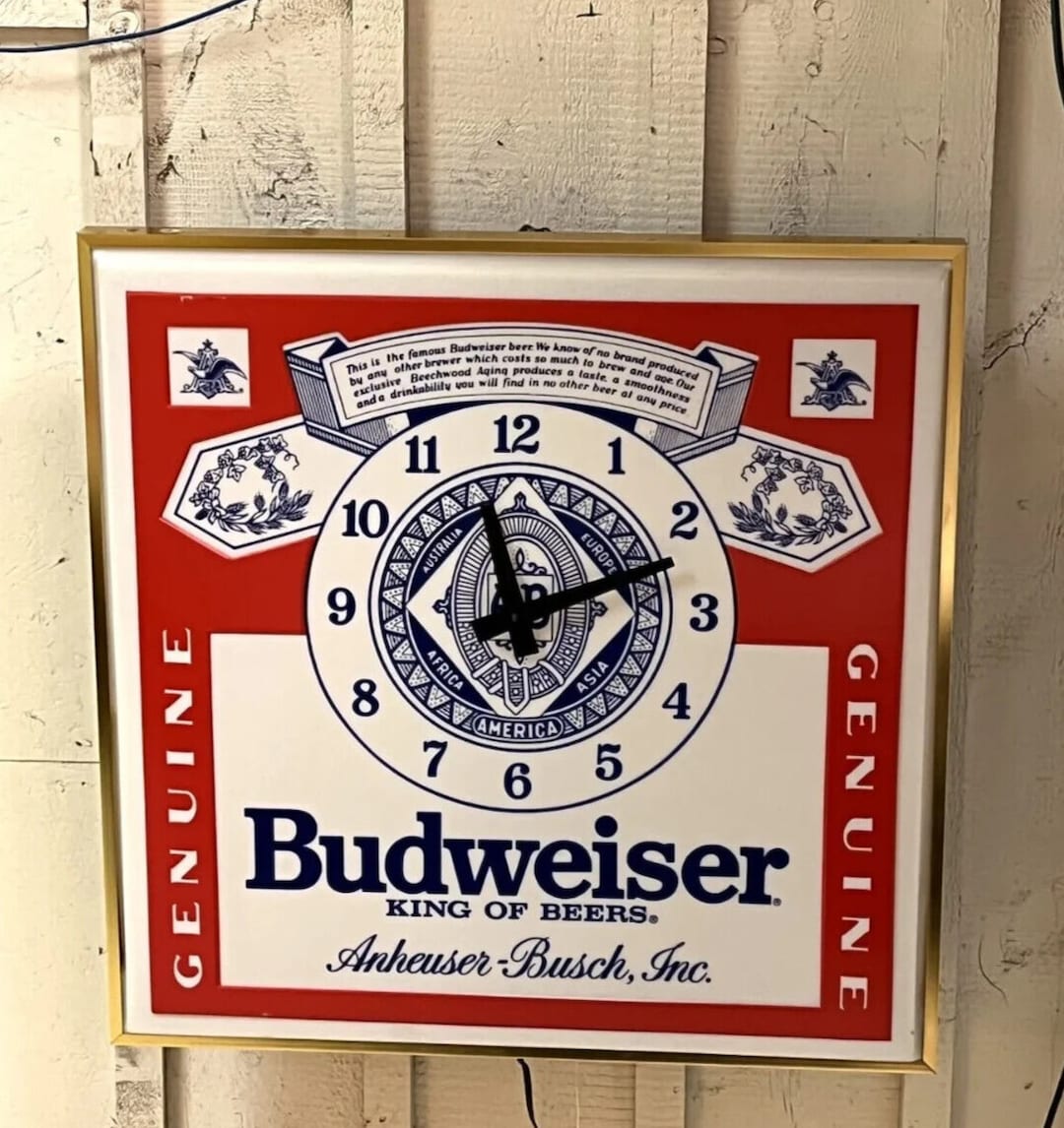 Large 1970s Budweiser Bowling Alley Clock 36" by 36" - Etsy