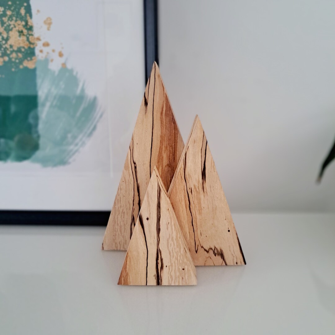 Set of 3 Different Sized Wooden Triangle Shaped Mountains or Trees - Etsy