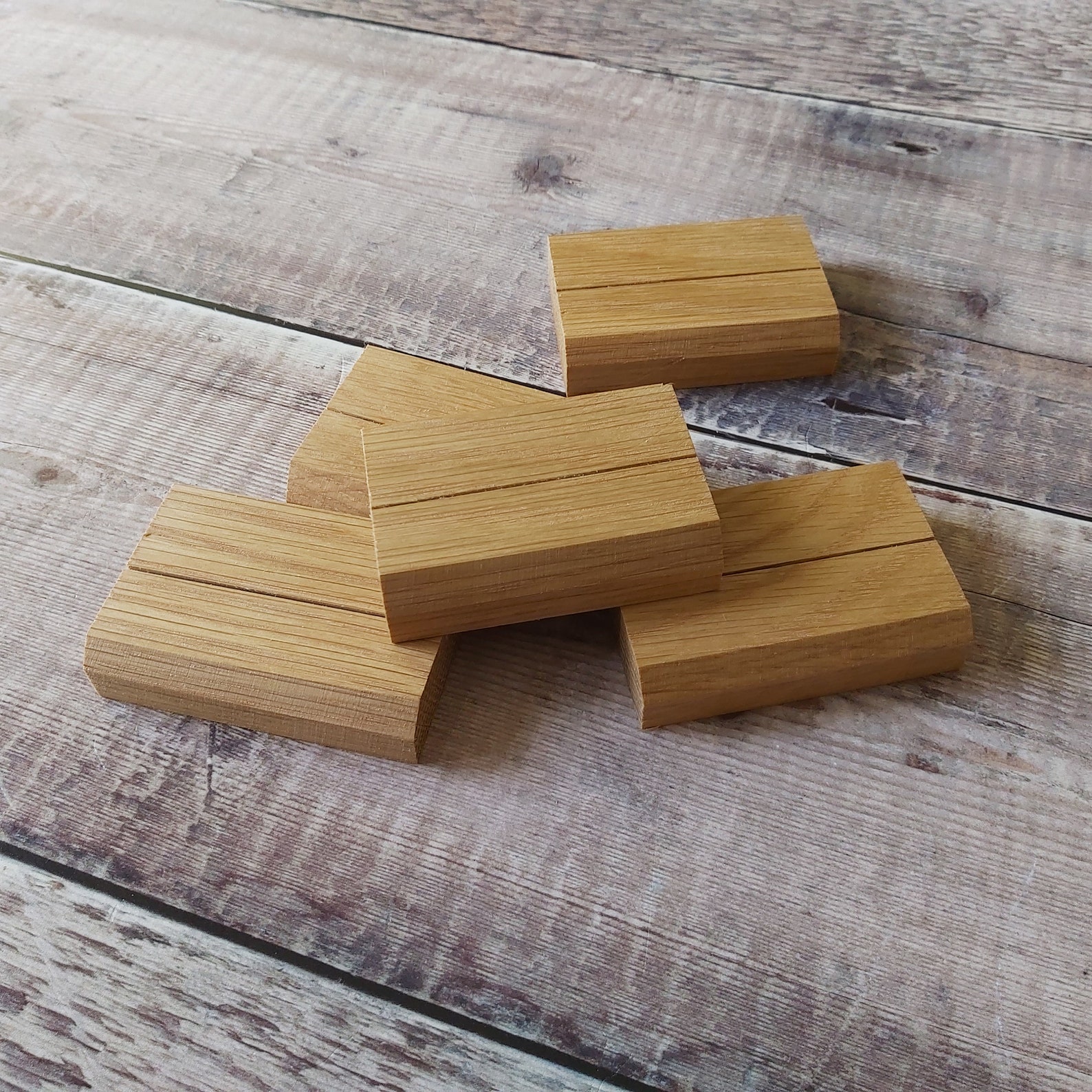 3 wide wooden price tag holder 7.5cm single card holder | Etsy