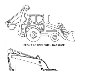 Big Construction Digger Coloring Page Downloadable PDF File - Etsy