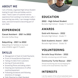 Customized Resume Modernized for Young Adults - Etsy