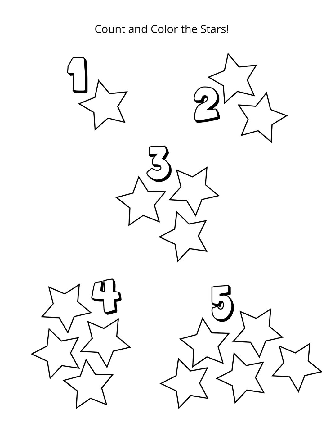 Counting Stars 1 to 5 - Etsy