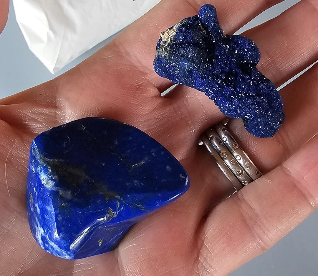 Azurite and Lapis Healing Stone Set - Etsy