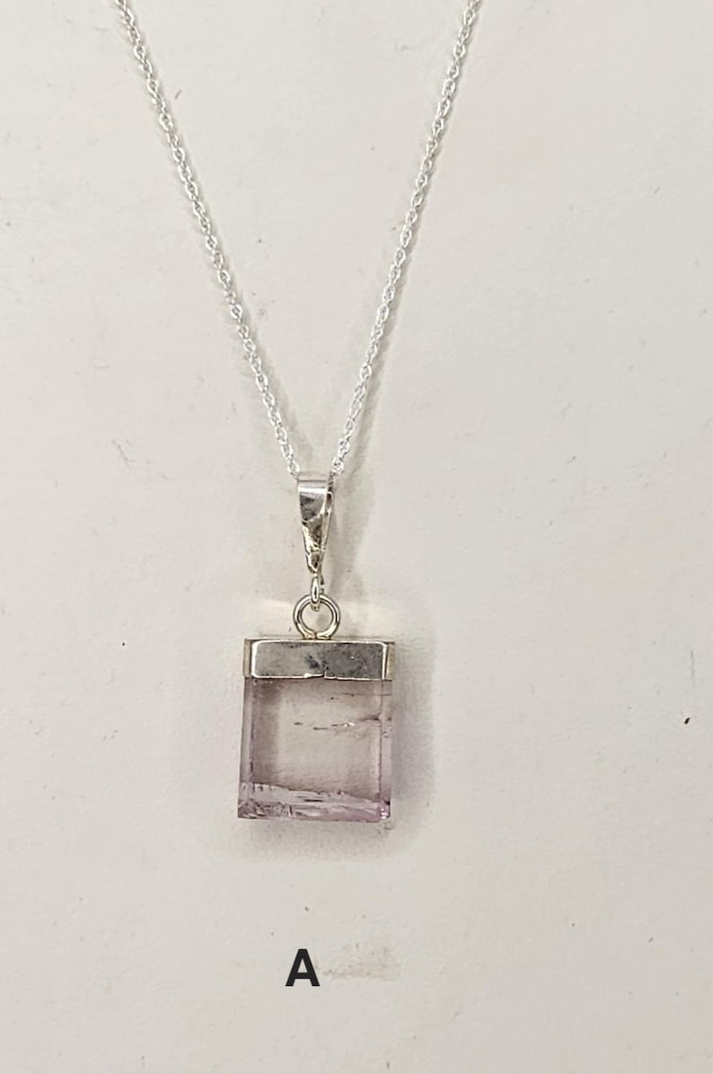 Kunzite Sterling Silver Crystal Pendant - Etsy