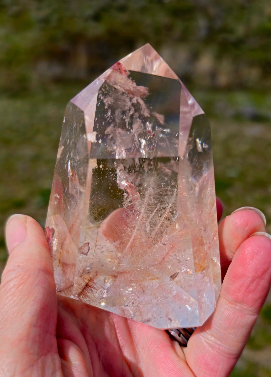 Rutilated Angel Hair Large Polished Quartz Crystal - Etsy