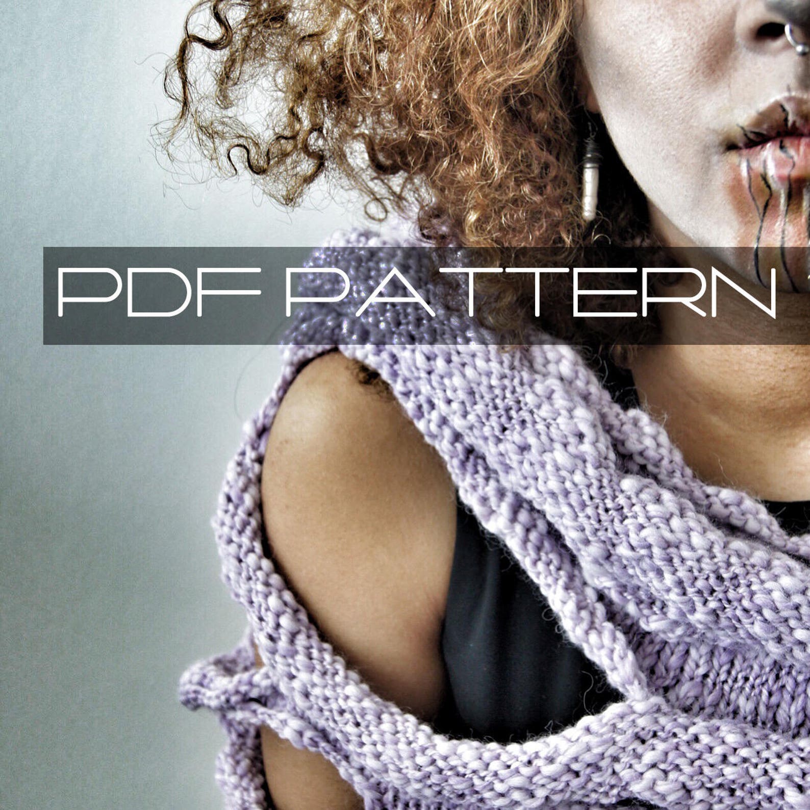 Knitting Pattern . Shoulder Wrap . "broken Wings" . Contemporary ...