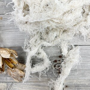 Recycled Yarn . Soft Frayed Edge Yarn . Weaving Supplies . Natural ...