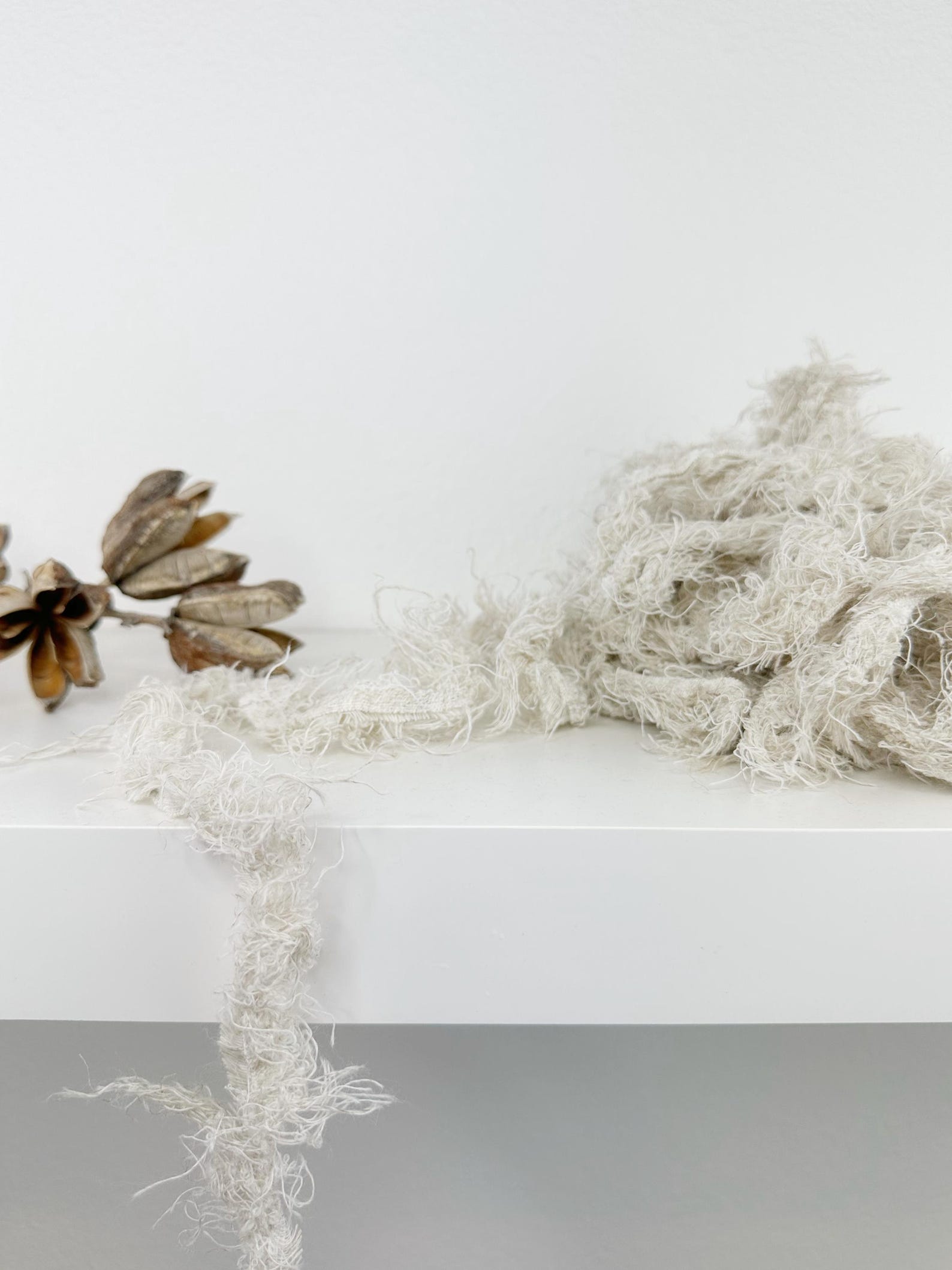 Recycled Yarn . Soft Frayed Edge Yarn . Weaving Supplies . Natural ...