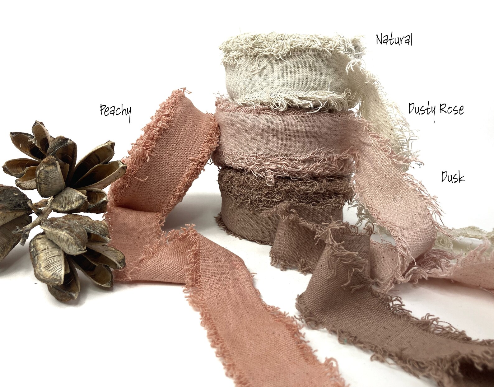 Recycled Fuzzy Cotton Ribbon Wedding Ribbon . Soft Ribbon . - Etsy