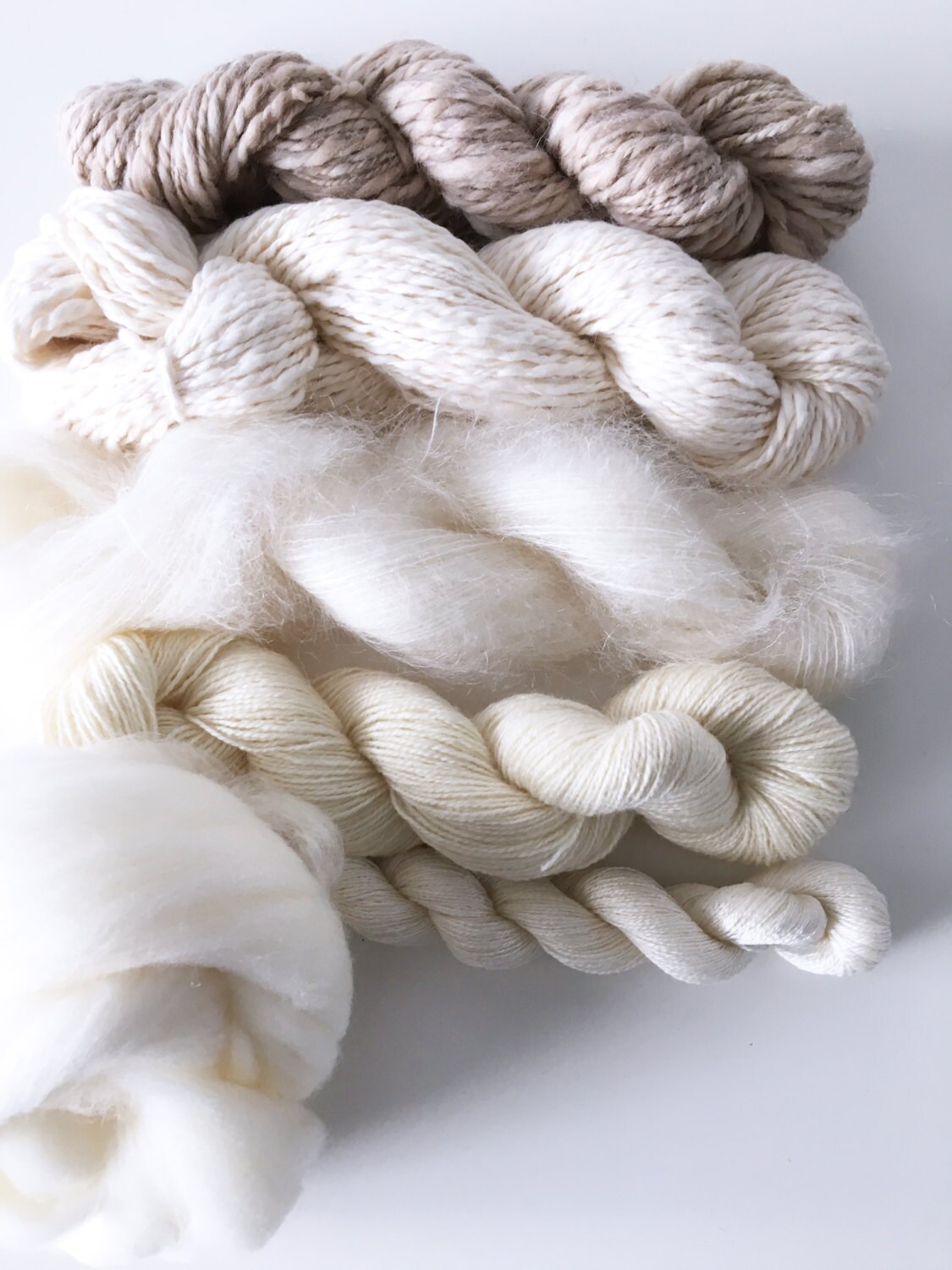 Weavers | Dyers Yarn Pack . Natural Undyed Yarns . Crochet Knitting ...