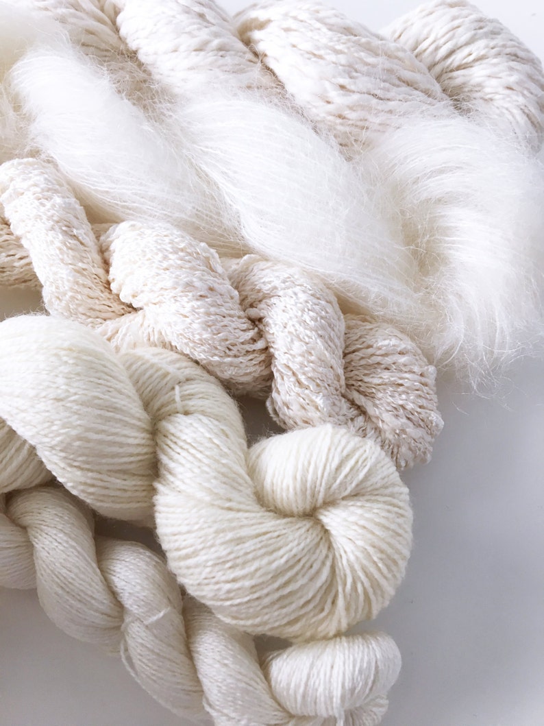 Weavers Dyers Yarn Pack . Natural Undyed Yarns . Crochet - Etsy