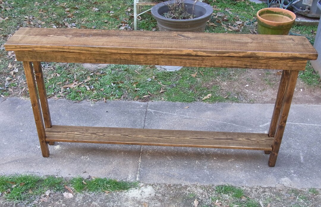 60 Inch Rustic Console Table Extra Narrow Sofa Table Entryway - Etsy