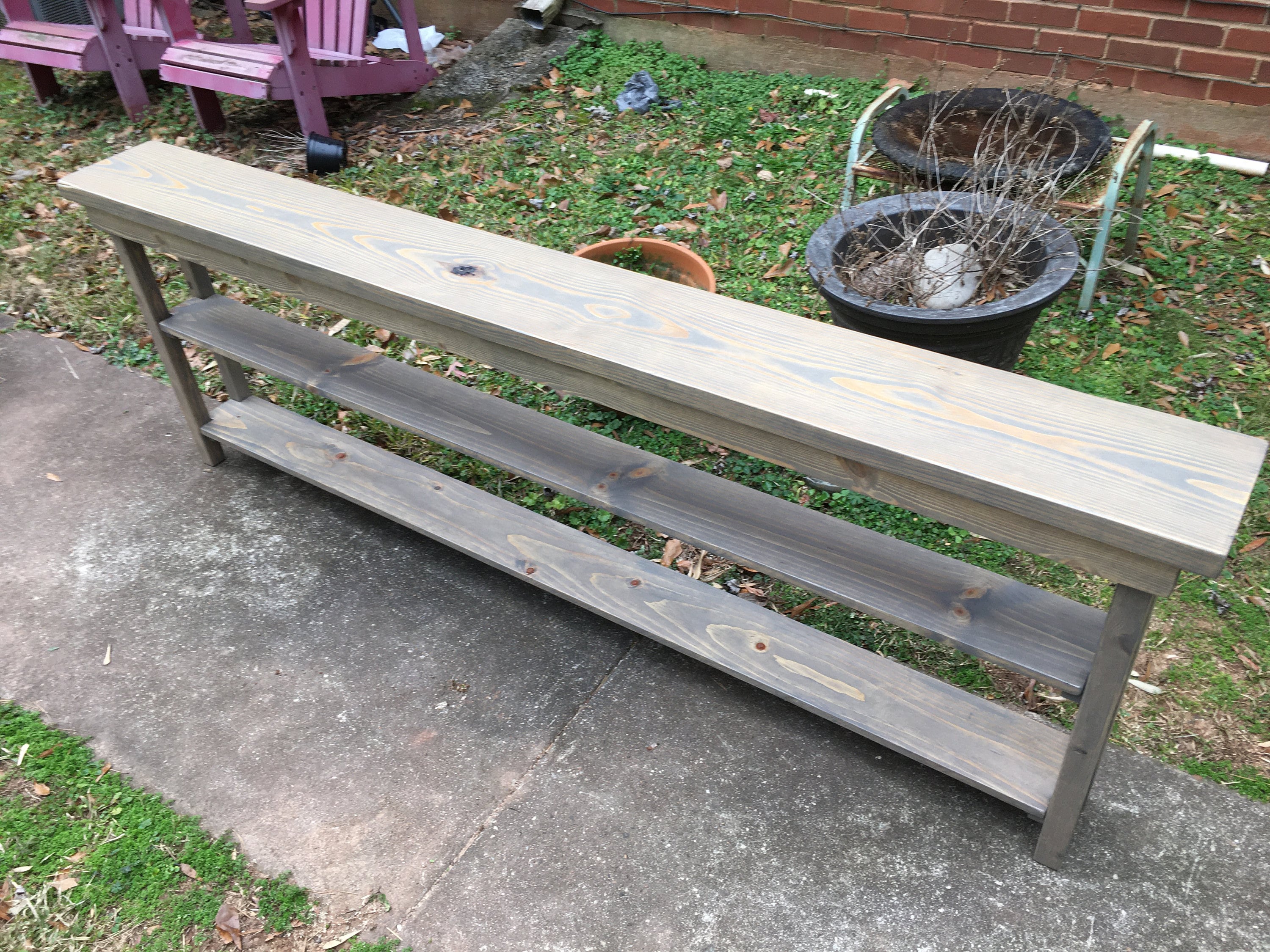 72x16x30 Inch Custom Build Console Table With Shelf Sofa Entryway ...
