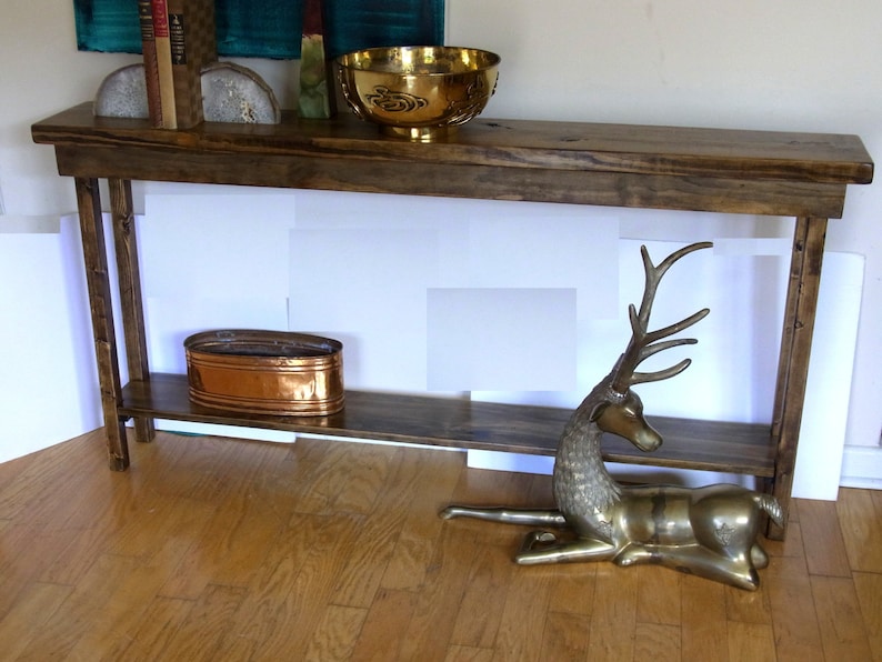 60 Inch Rustic Console Table Extra Narrow Sofa Table Entryway - Etsy 60 Inch Rustic Console Table Extra Narrow Sofa Table Entryway - Etsy