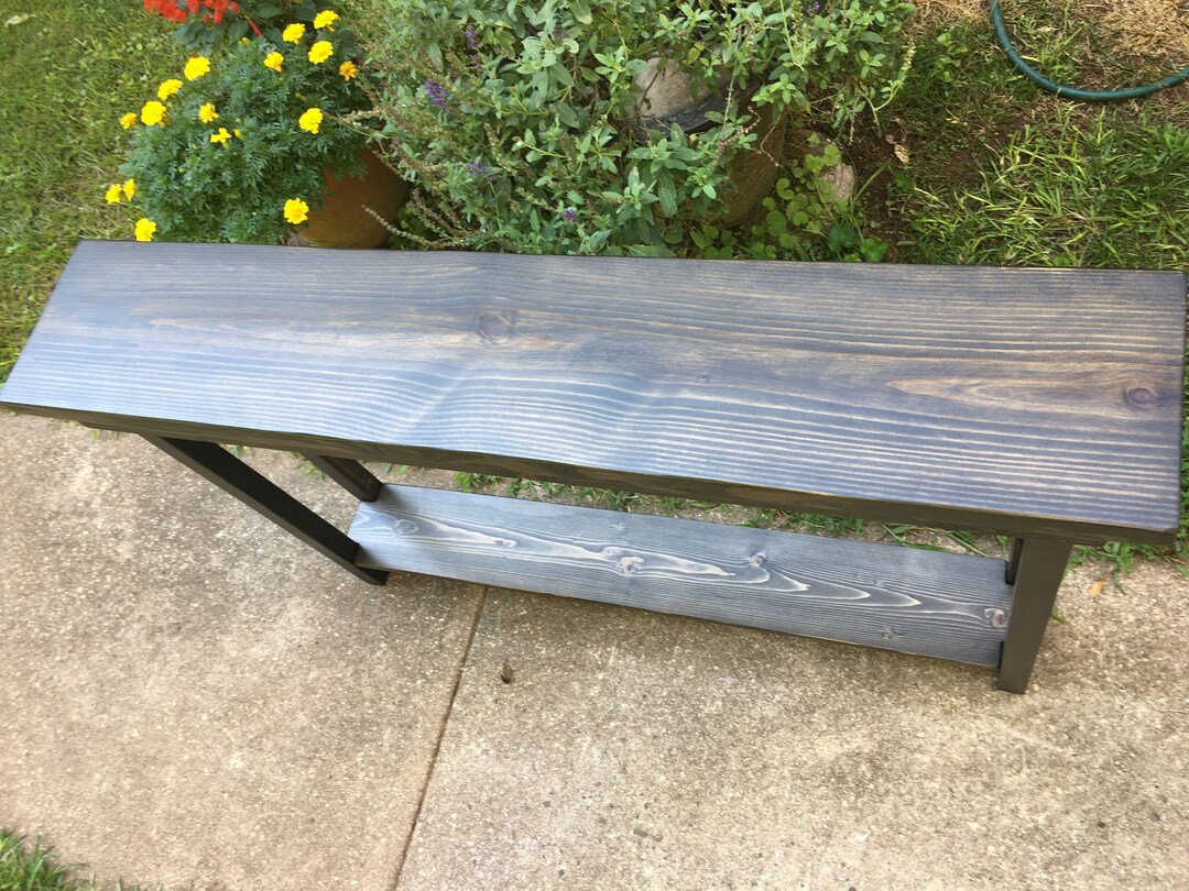 48 Inch Rustic Console Table Extra Narrow Sofa Table Entryway Hallway ...