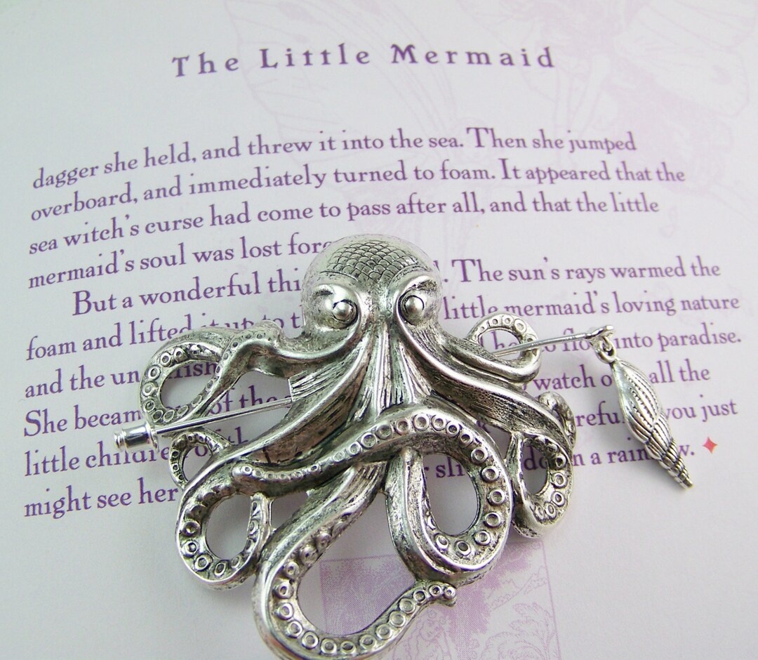 Octopus Pin, Ocean Pin, Octopus Shawl Pin, Sarong Pin, Beach Cover up ...